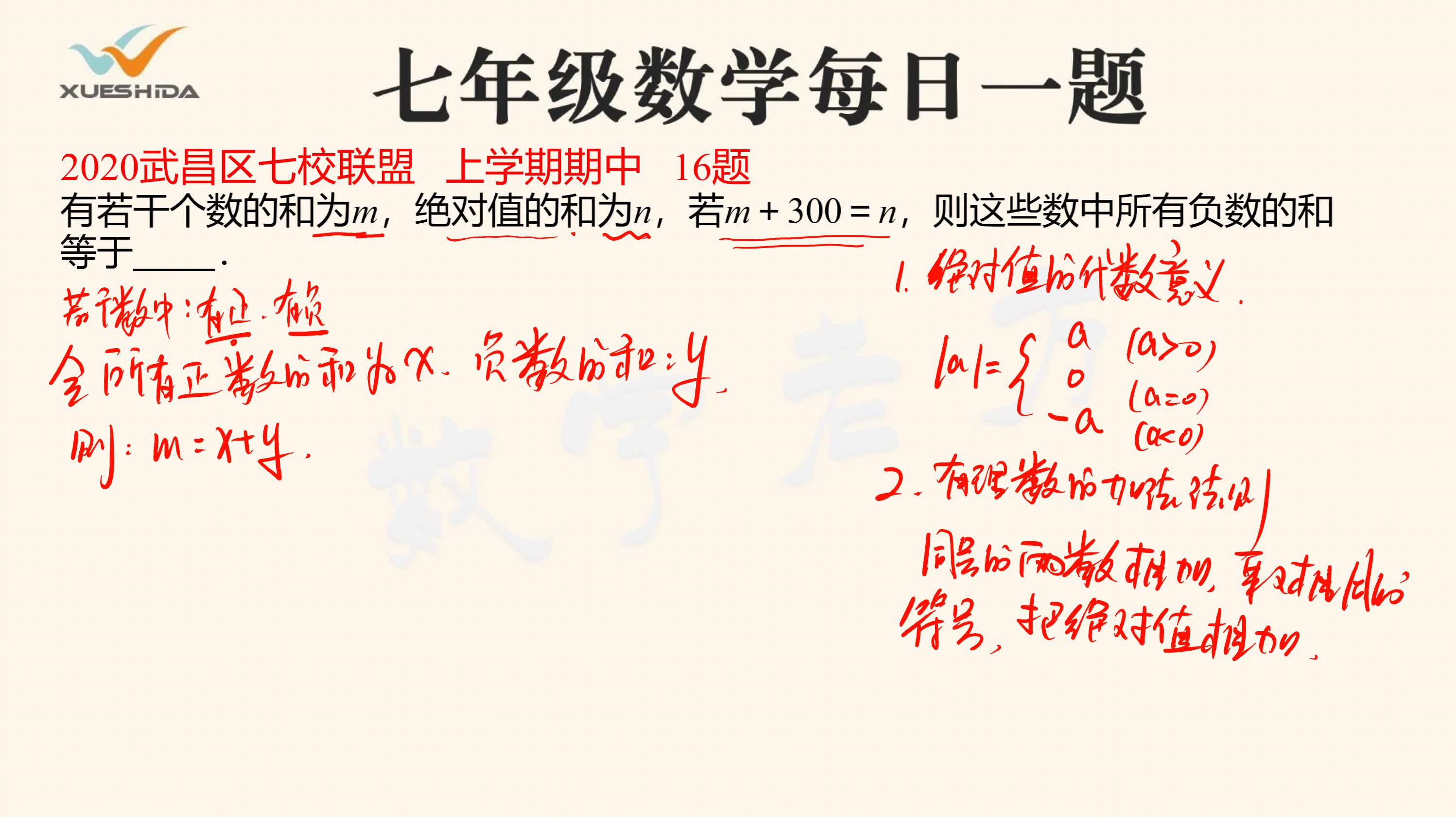 9七年级-有理数的加法法则也是深藏不露,你会深度应用么