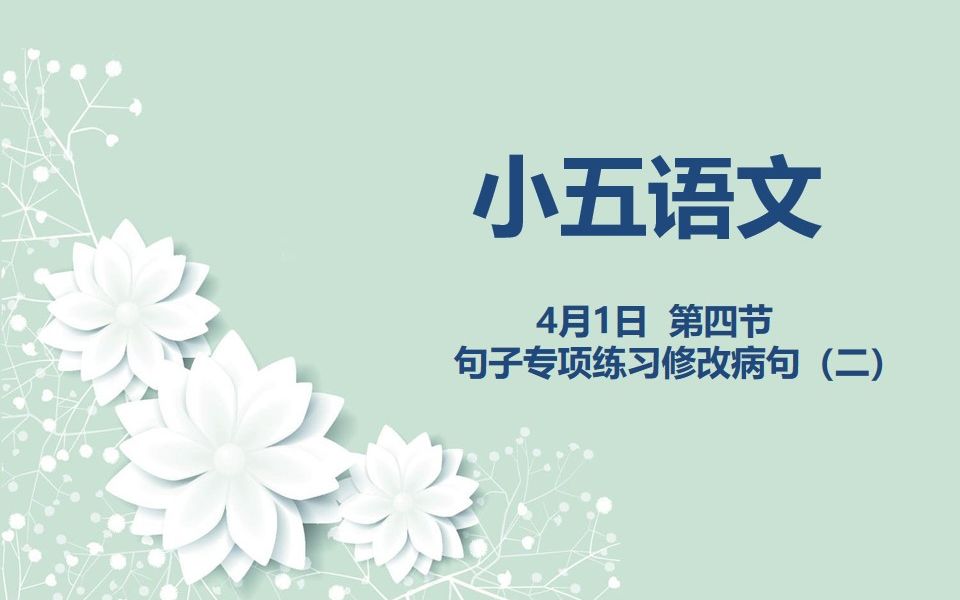 小五语文04-01第四节 句子专项练习修改病句(二)