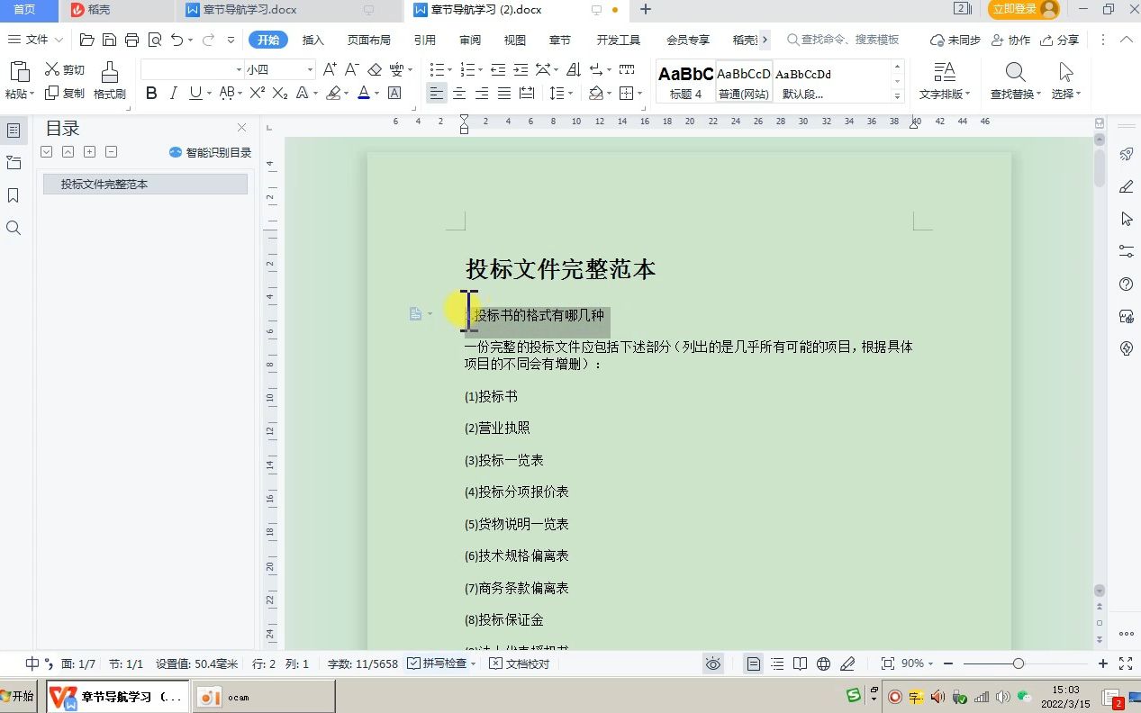 小白如何快速编辑大型文档的目录设置章节导航