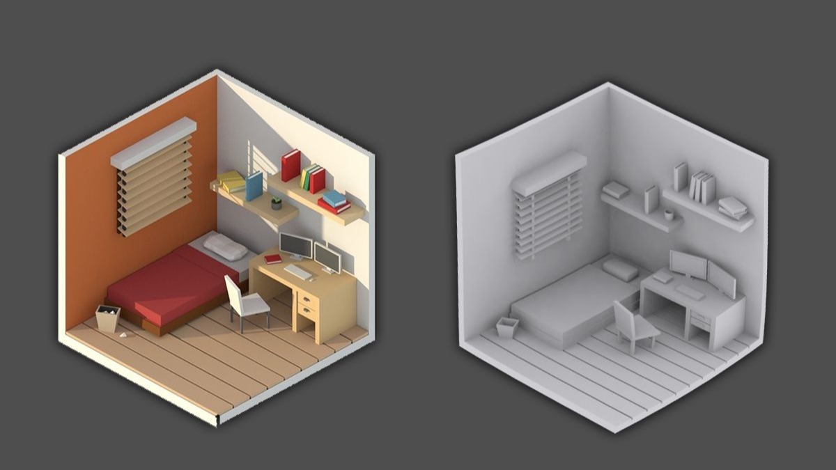 【3dmax建模】室内场景卧室建模 , 3dmax新手入门案例 , 3dmax零...