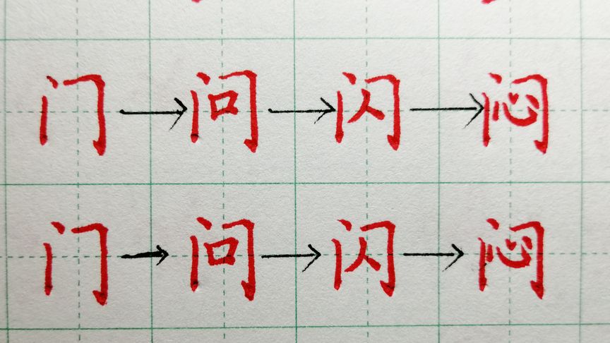 多个例字来练习门字框,从偏旁到例字每一个细节都讲到了要点!