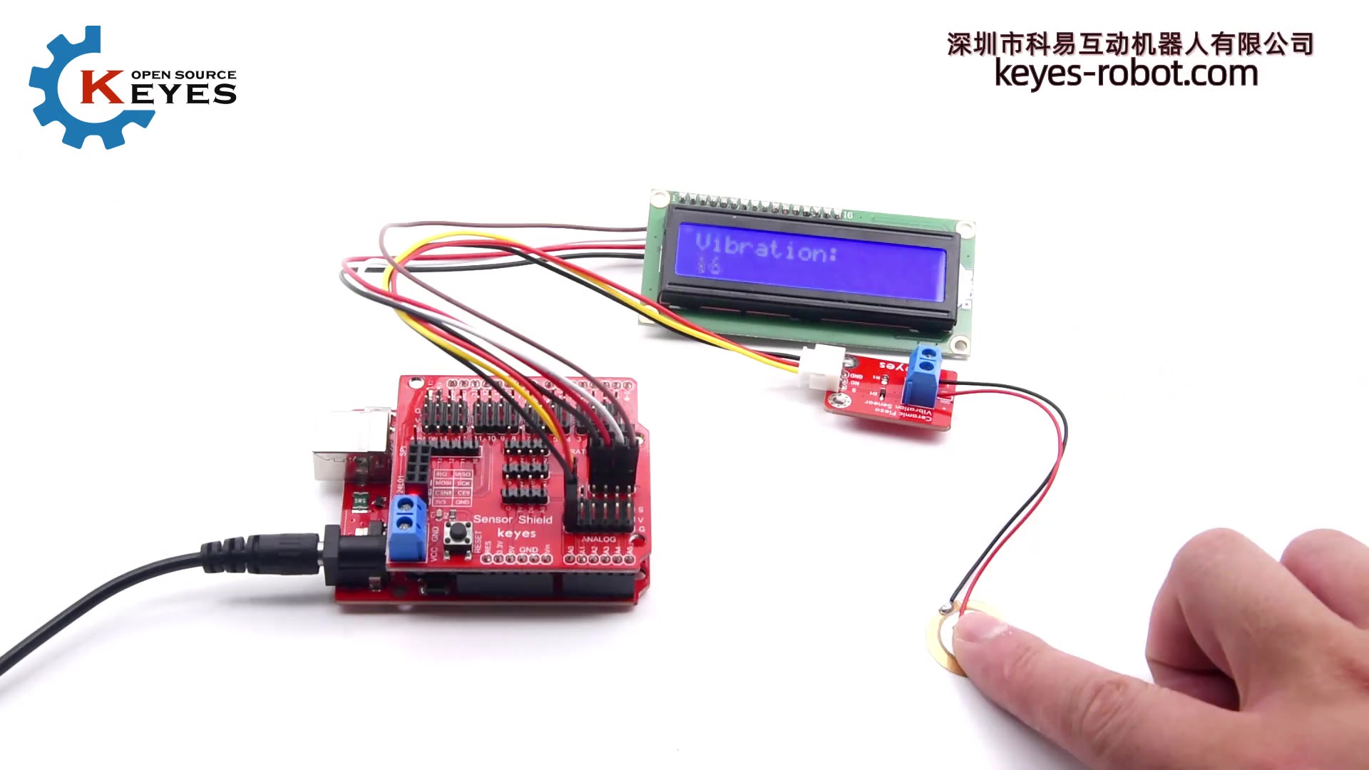 KE2061-KY0138 keyes brick 模拟压电 陶瓷震动传感器