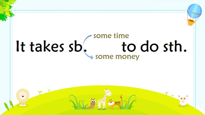 七年级的一个重点句型It takes sb. some time to do sth.