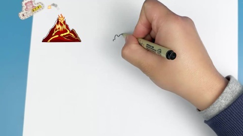 火山简笔画怎么画的简单又漂亮,火山简笔画