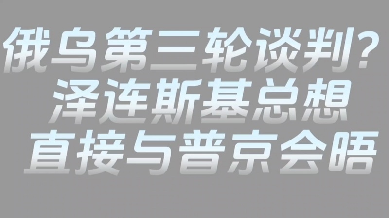 俄乌要第三轮谈判泽连斯基总想直接见普京一锤定音,就像演戏!