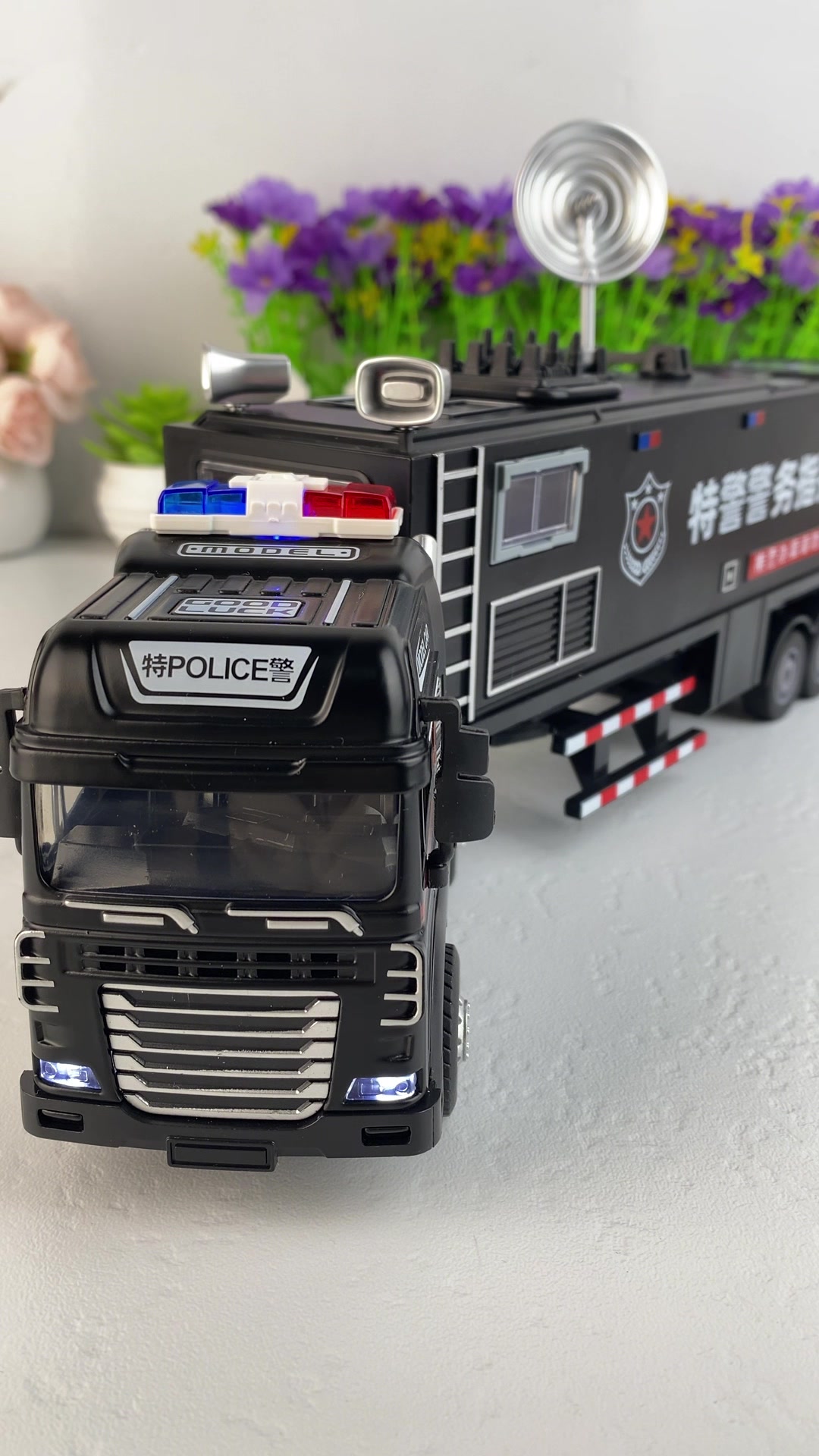 ...车玩具儿童仿真警车110公安汽车模型男孩3-6岁#汽车模型 #合金警务...