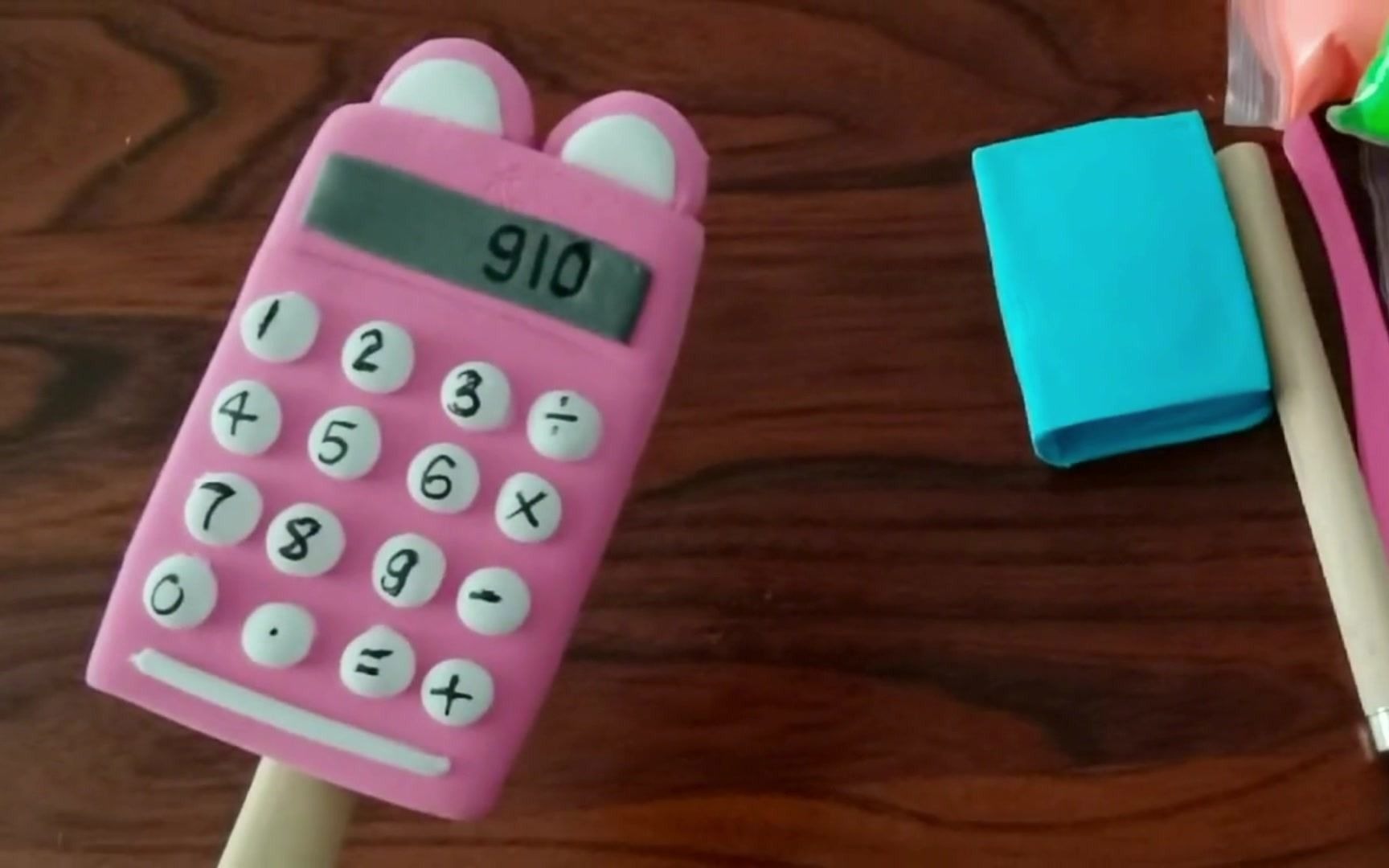 【超轻黏土】开学喽!带上我的学习好帮手:文具计算器和字典!