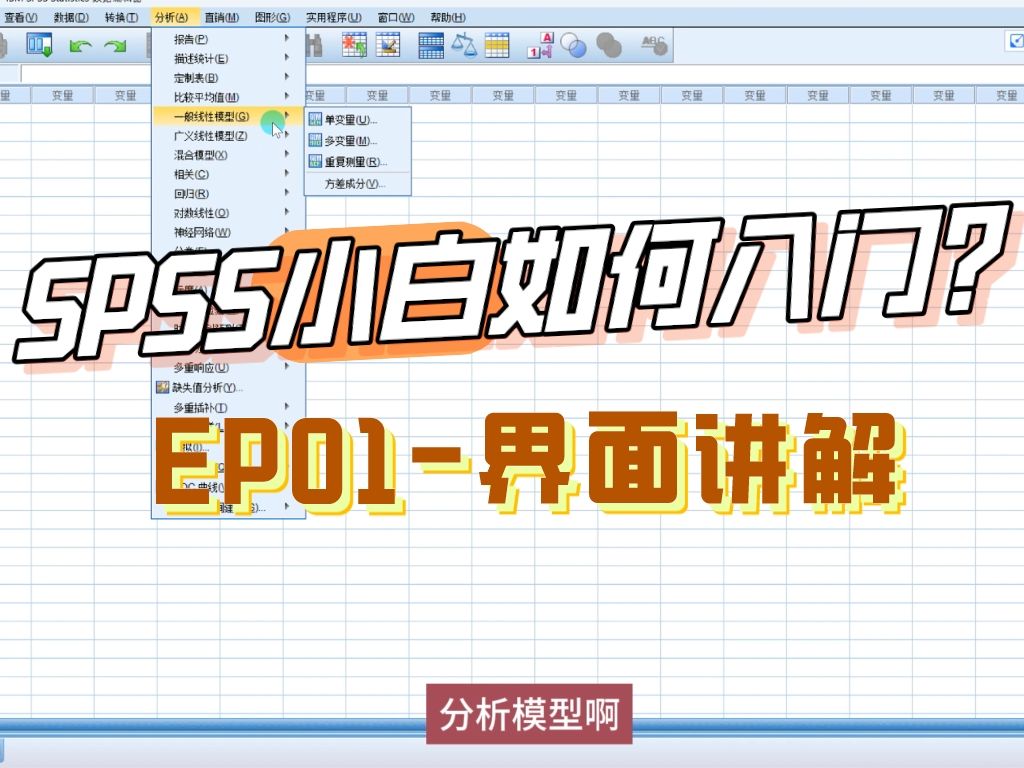 SPSS医学统计入门 ▏10分钟快速学完!EP01界面讲解