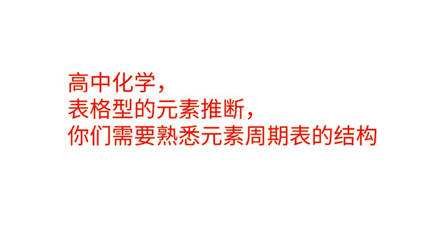高中化学,表格型的元素推断,你们需要熟悉元素周期表的结构