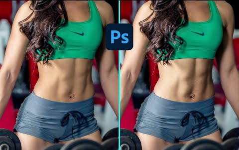 Photoshop教学如何用Ps快速加深腹肌线条