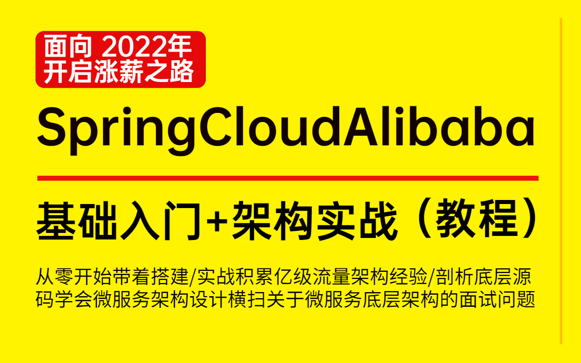 Java架构师微服务【SpringCloudAlibaba从基础入门到进阶实战】完整...