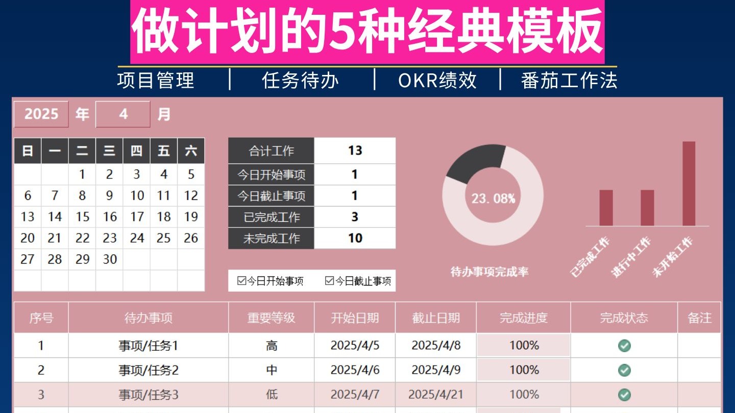 职场人必学!5种计划表选对不加班!