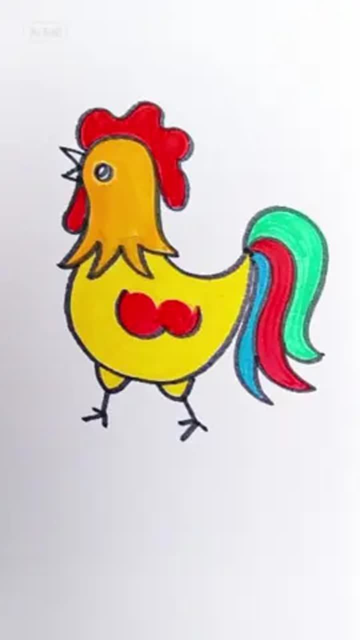 零基础也能学会的大公鸡简笔画 画画 一起学画画 简笔画教程