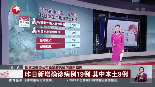 国家卫健委公布新冠肺炎疫情最新数据：昨日新增确诊病例19例  其中本土9例