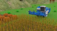 亲子早教益智动画,水稻收割机收割水稻喂食拖拉机运来的动物!