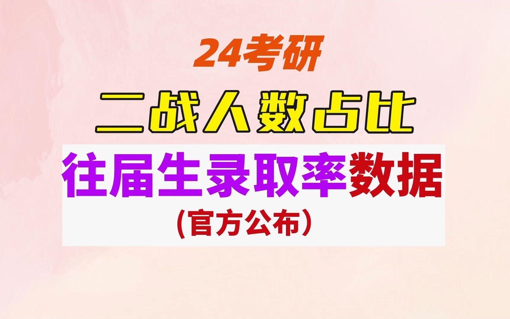 24考研二战生人数占比~往届生录取率数据(官方公布)
