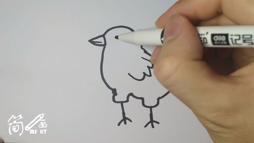 简笔画:可爱的(小鸡)