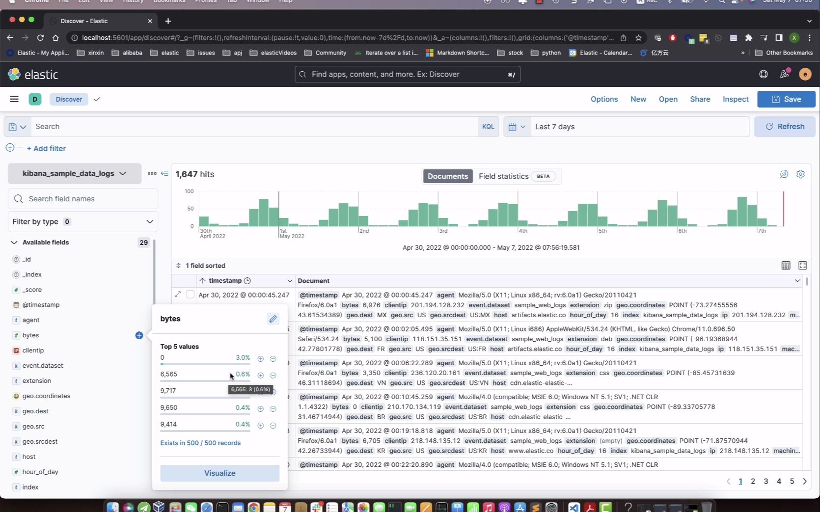 如何使用 Kibana 中的 Discover 探索和查询你的数据