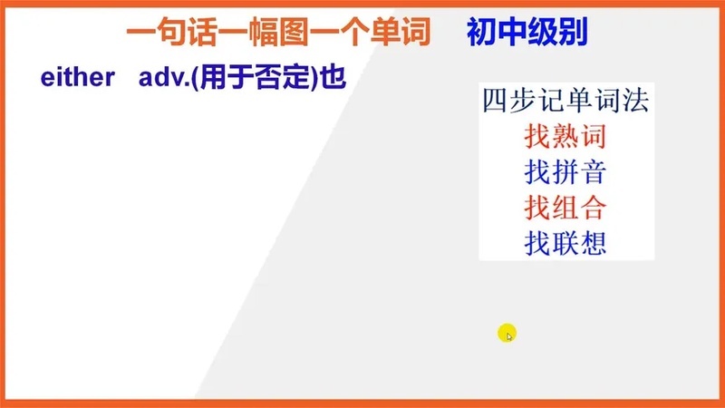 初中英语单词 15秒快速背单词either也