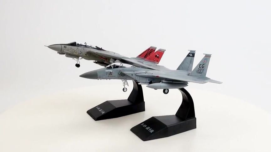 F14雄猫模型合金战斗机仿真F15飞机模型成品军事模型玩具#模型