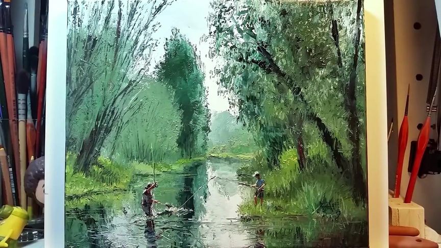 如何用油画刮刀技法画风景