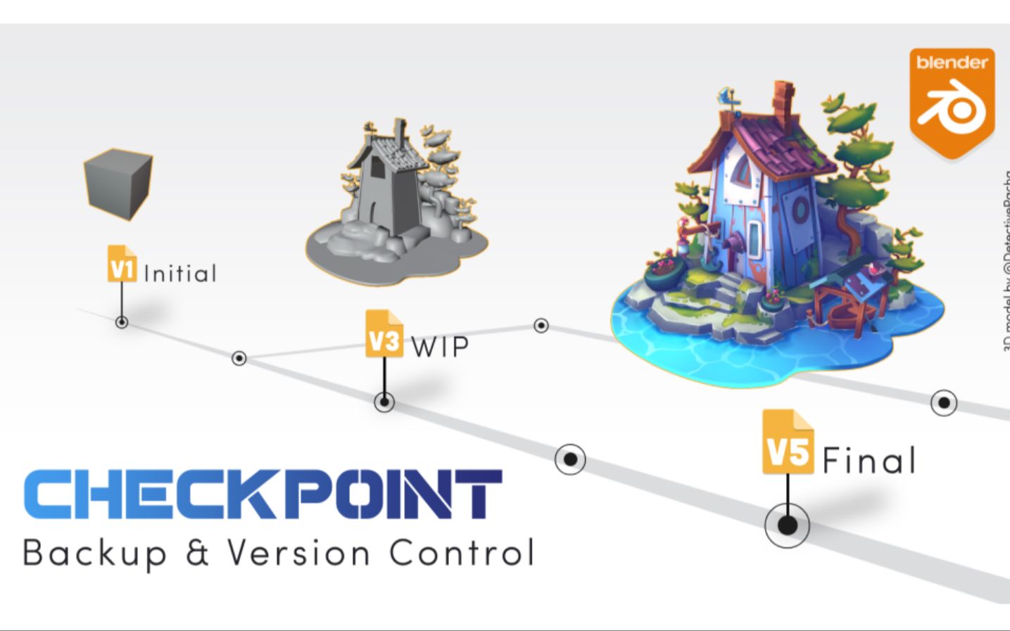 blender优质插件Checkpoint 备份保存和版本控制/Blender 像游戏节点...