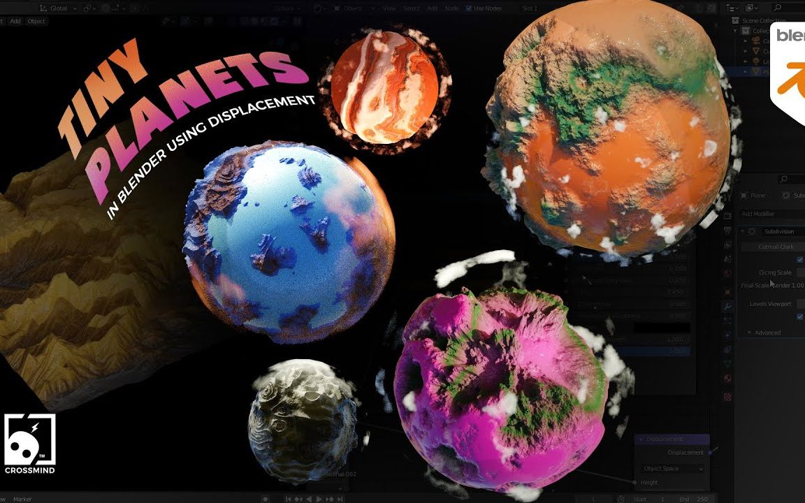 【CrossMind会员频道付费内容放送01】在Cycles渲染中利用置换制作...