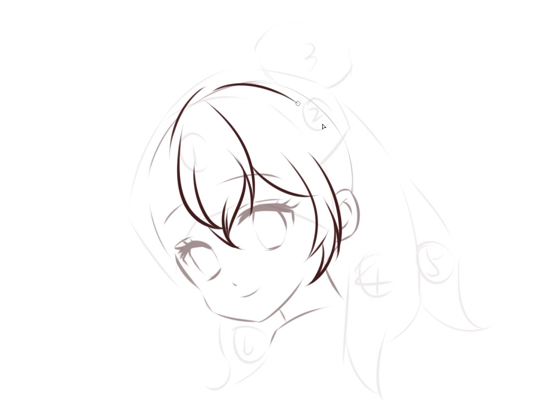 【sai教程】轻松 简单  教你画头发秘诀 只分享干活！