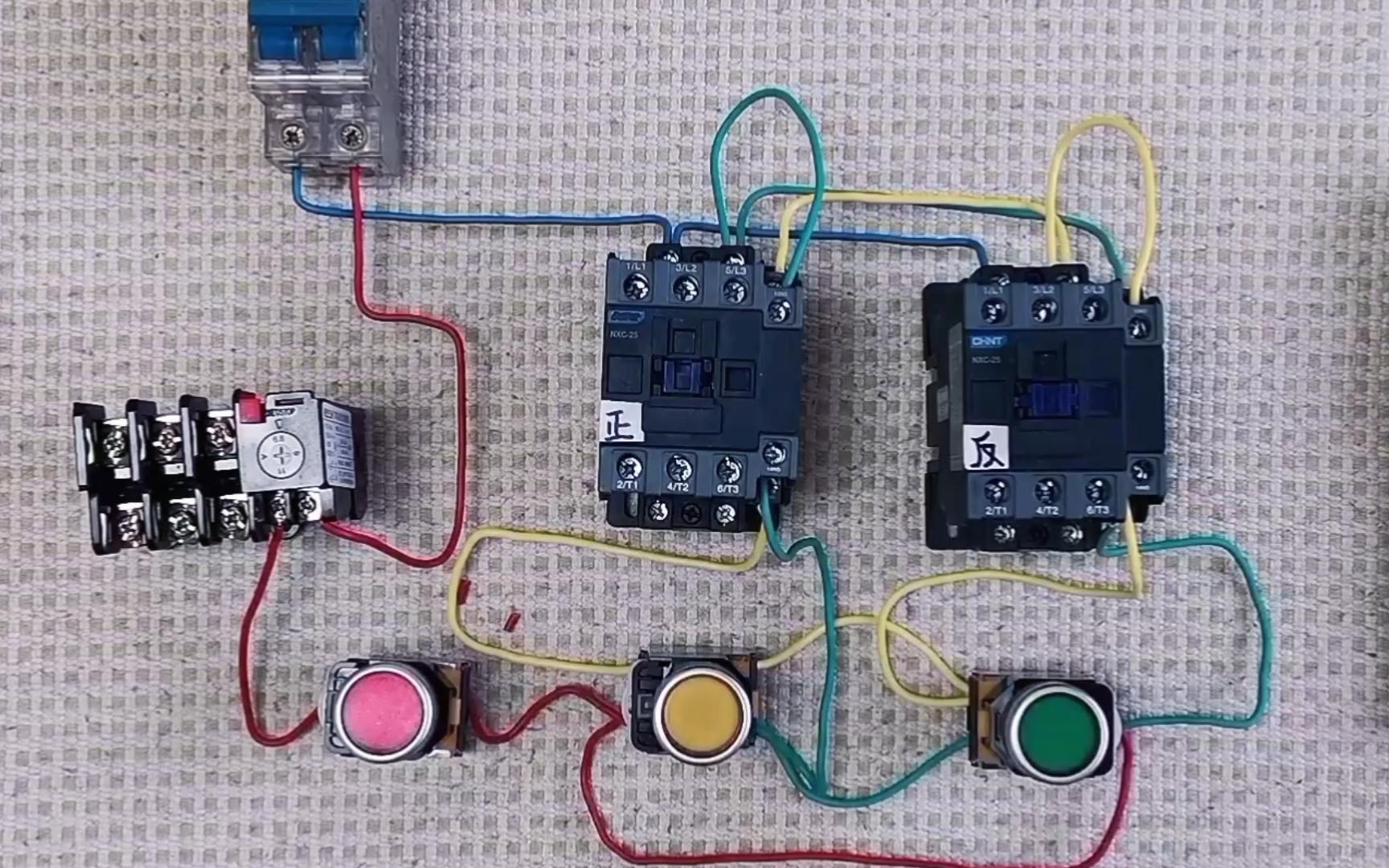 电动机正反转双重互锁长动控制线路接线方法