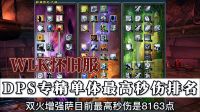...集 魔兽世界WLK怀旧服,DPS专精单体最高秒伤排名,双火增强萨排第三