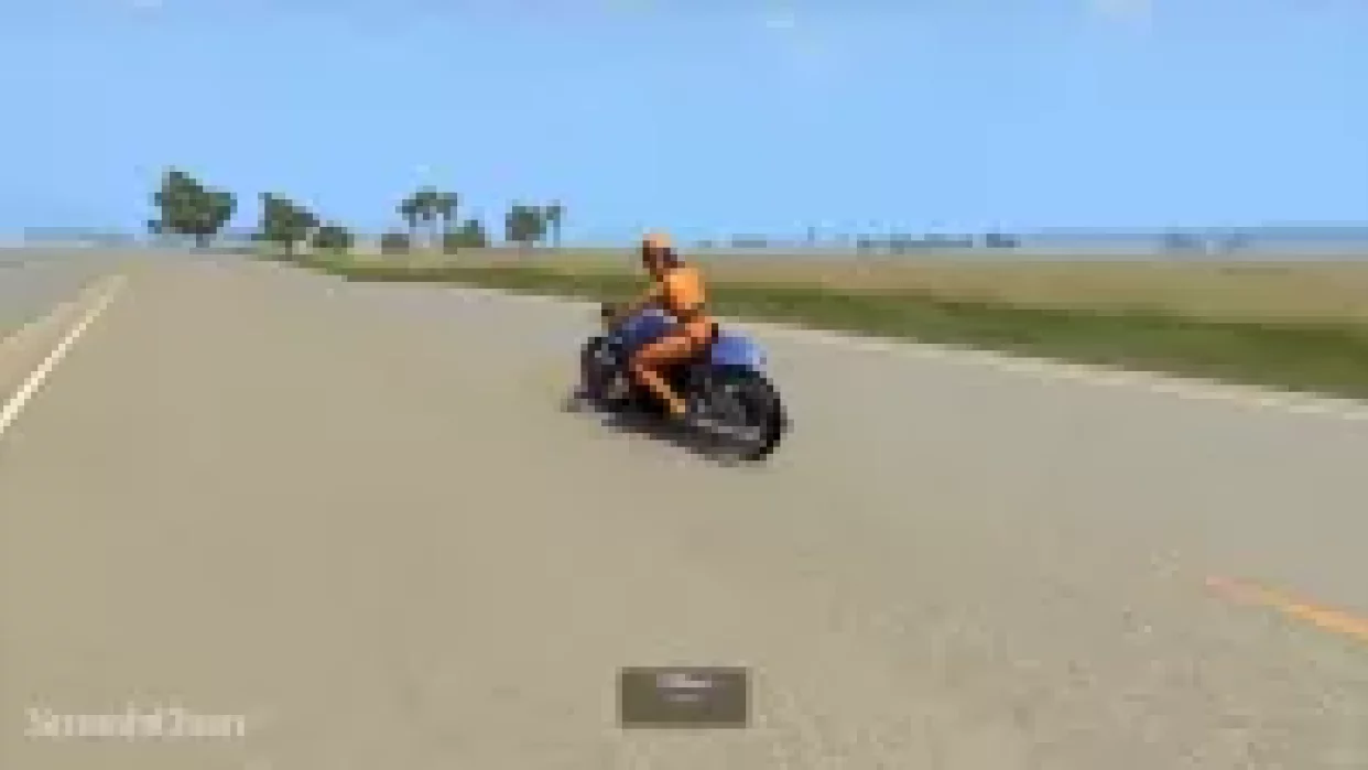 BeamNG汽车模拟:摩托车碰撞事故模拟