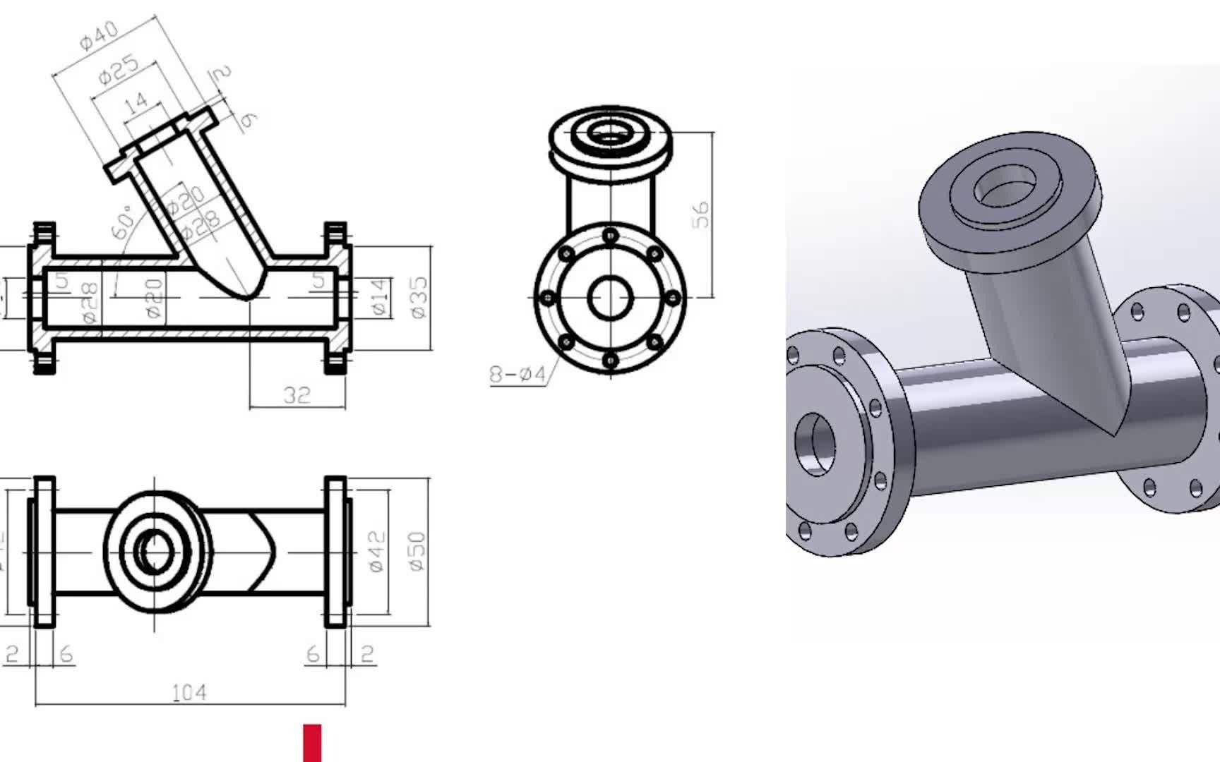 Solidworks从图纸到三维实体的零件建模详细讲解