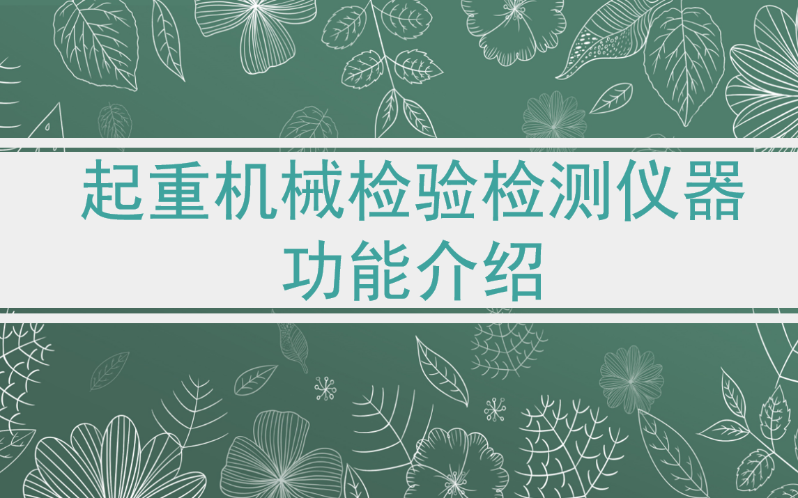 ...员(QZY)取证考试培训学习-起重机械检验检测仪器设备功能介绍模块