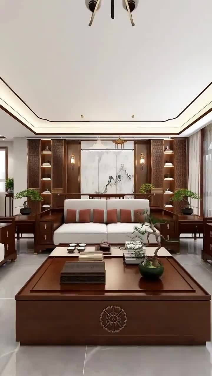 中式装修效果视频#创作灵感 #新中式 #室内设计 #空间美学 #国风古韵