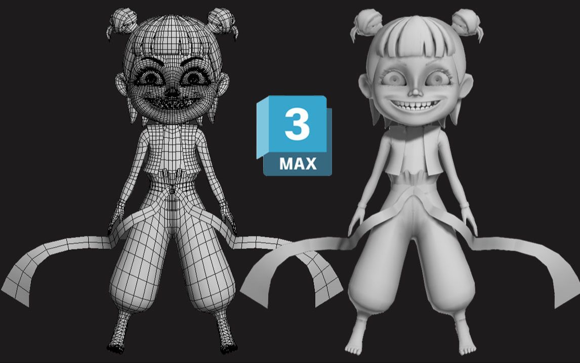 3DMAX人物建模,从拉box开始教你,“哪吒”角色模型布线讲解!