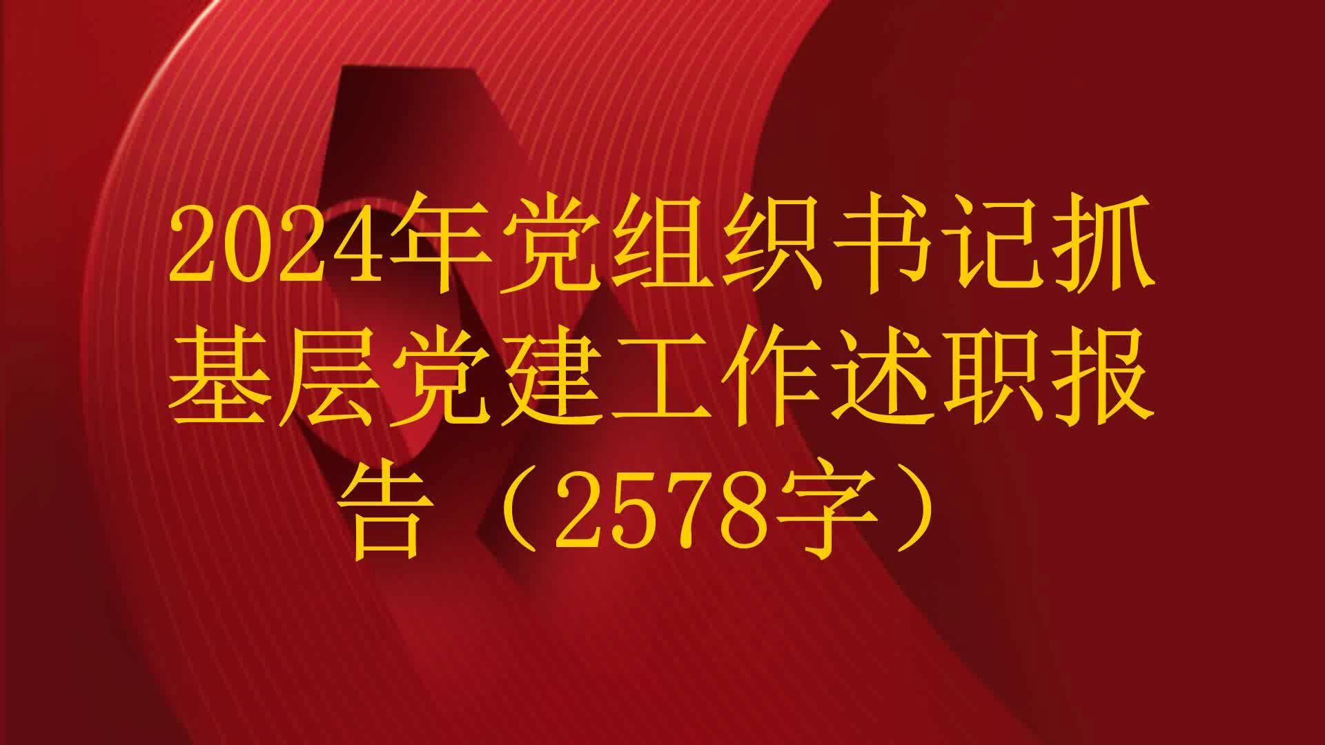 2024年党组织书记抓基层党建工作述职报告(2578字)