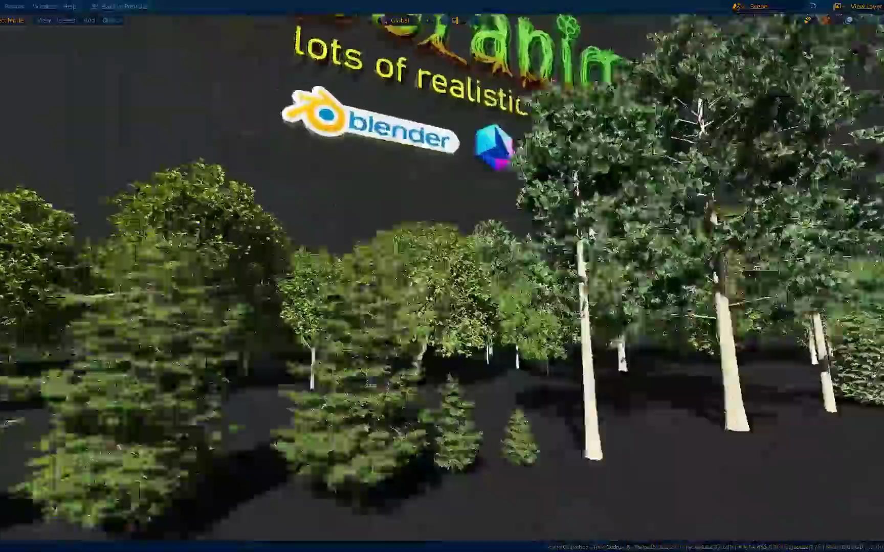 【RRCG】草与树植被3D模型库Blender扩展资料素材 演示视频