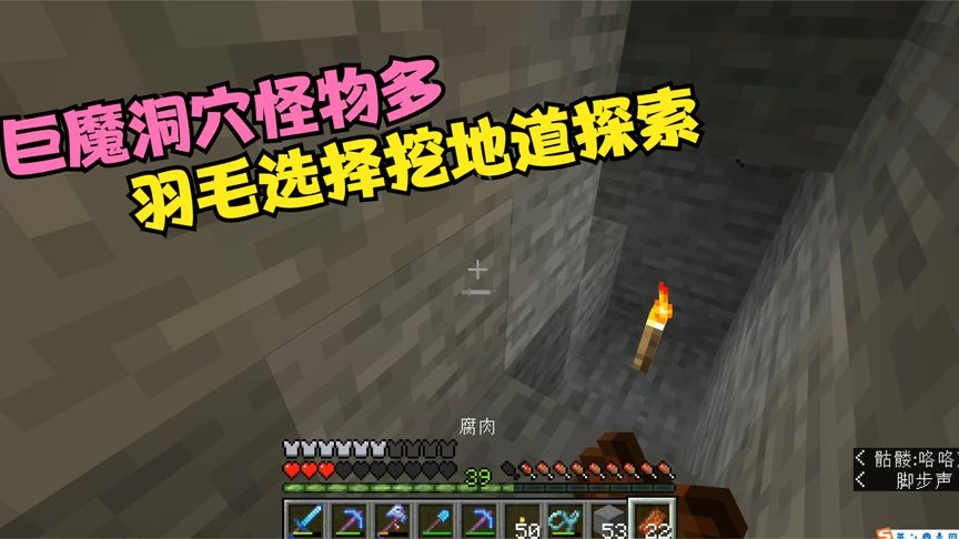 我的世界暮色森林69:巨魔洞穴怪物多,羽毛选择挖地道探索