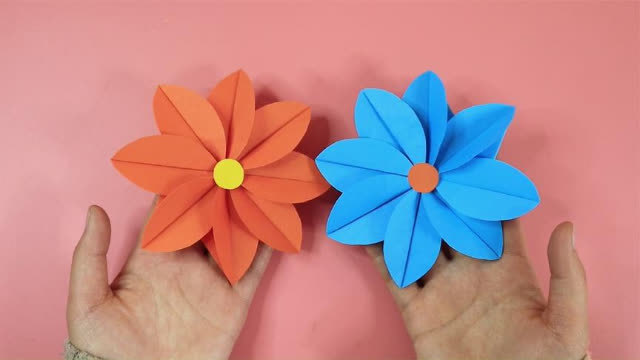 创意手工折纸,简单易学的立体花朵,用来装饰房间可好