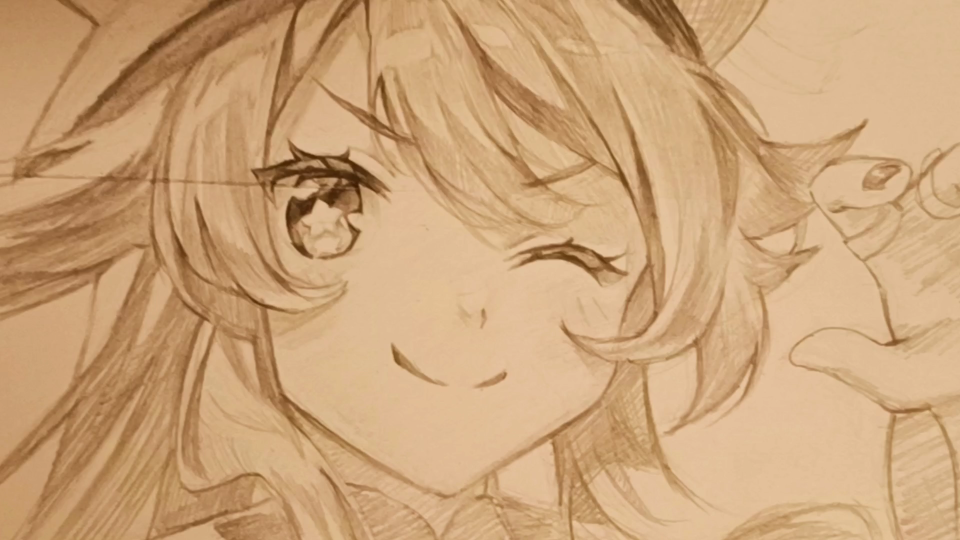 【手绘】原神胡桃绘画教程