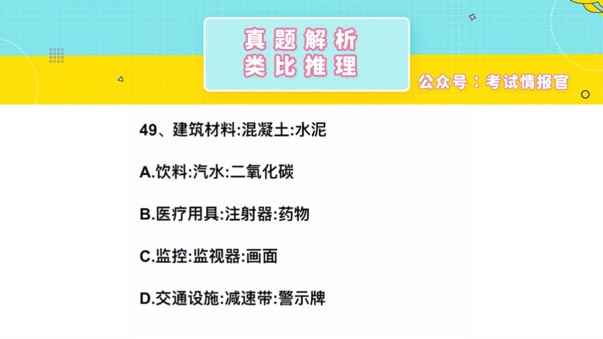真题解析49-类比推理 #公务员 #公考 #事业单位