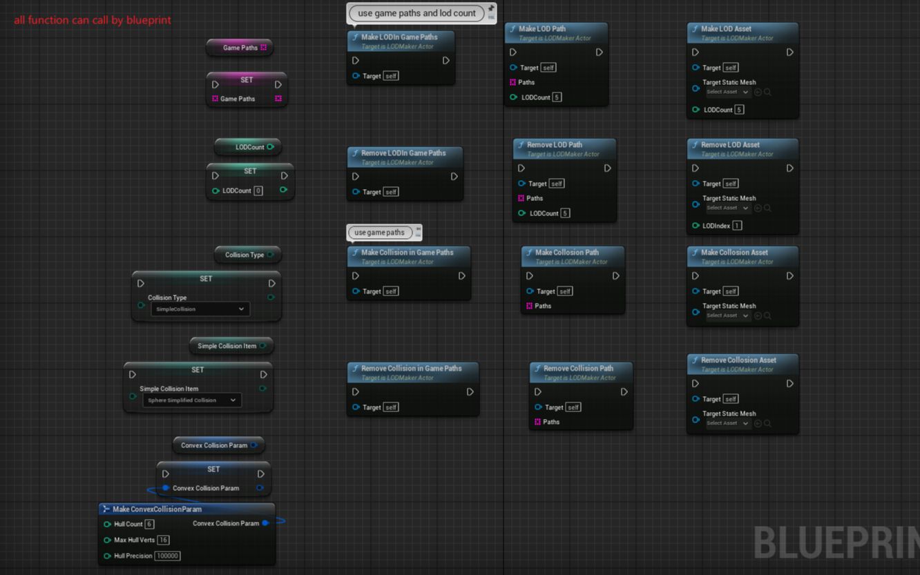 UE4 LodMaker UE4&UE5 : 根据路径批量制作staticmesh lod和collision
