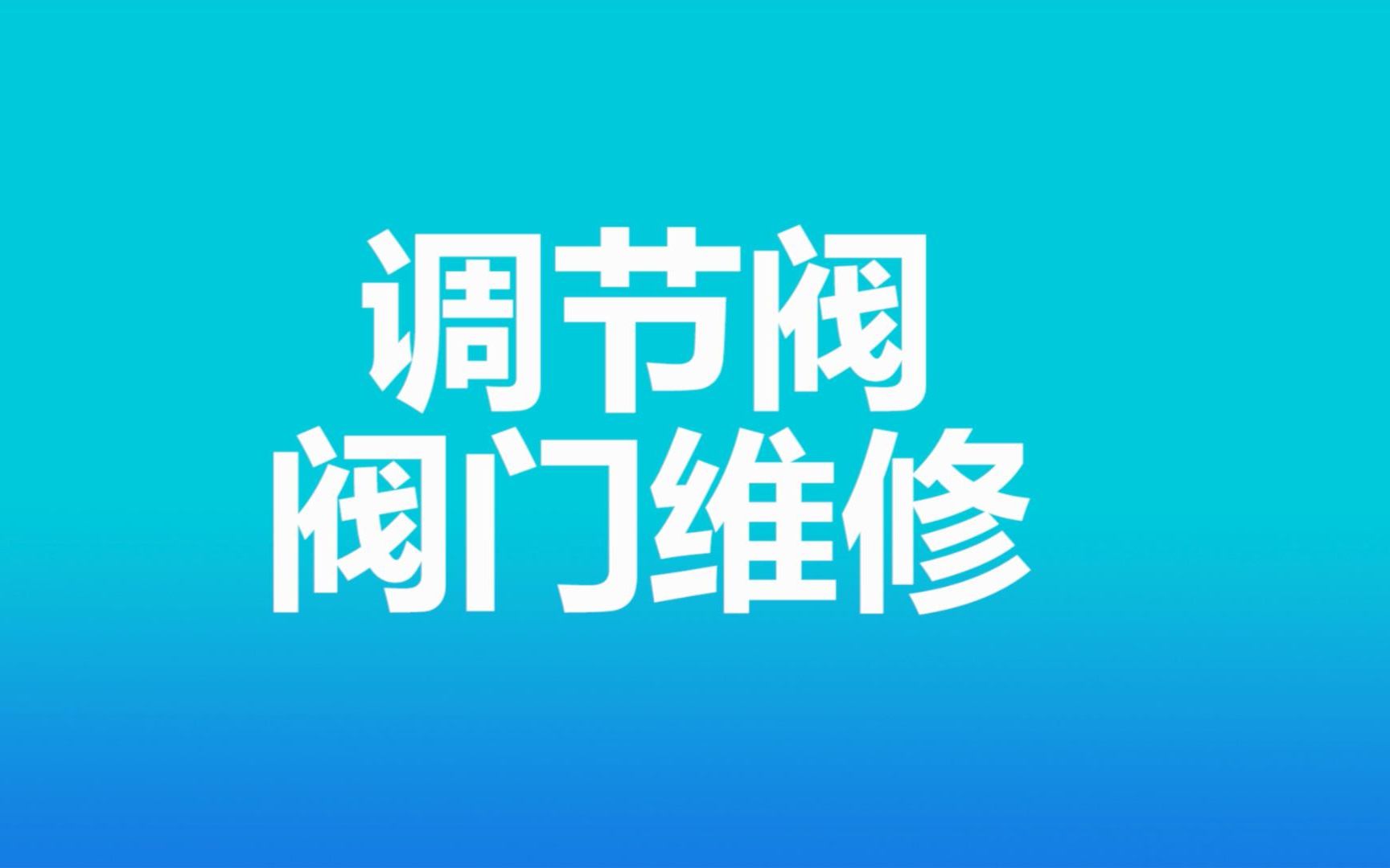 调节阀阀门维修