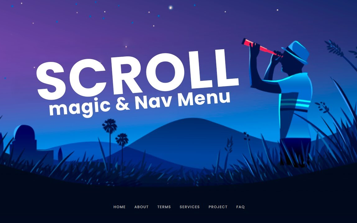 滚动魔术和3D导航菜单上滚动滚动的动画效果