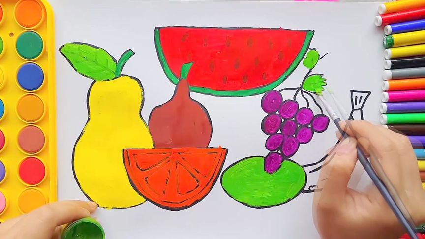 儿童教育 教孩子画各种水果 孩子从此爱上画画