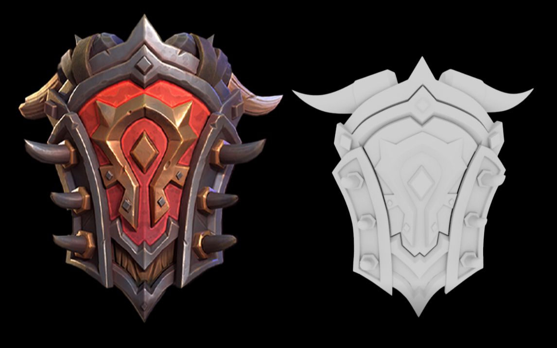 【MAYA零基础建模】游戏道具《骑士盾牌》模型