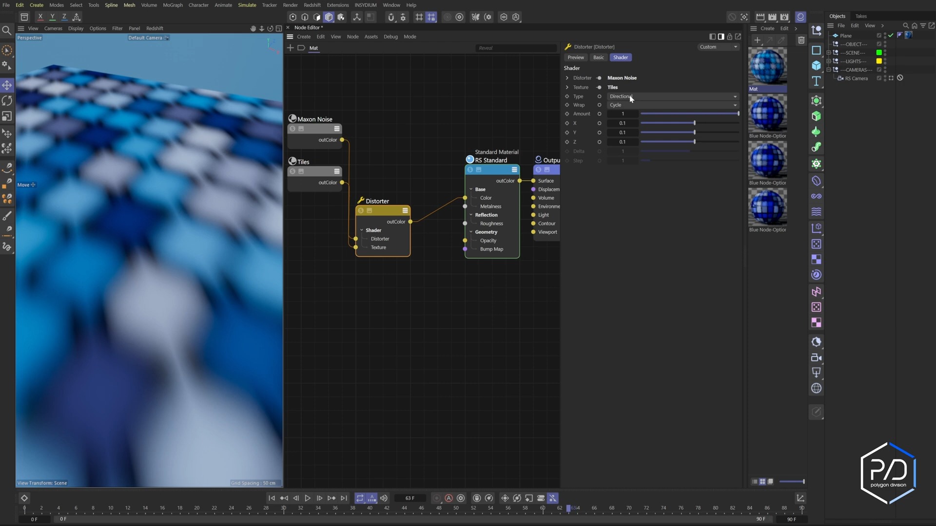 C4D_不用OSL做到程序化模糊