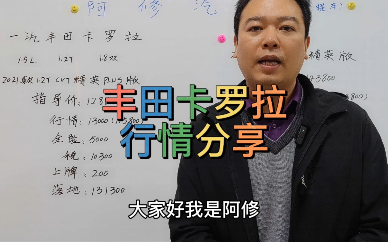 一汽丰田卡罗拉行情落地车价预算分享,供大家买车参考,希望大家买车...