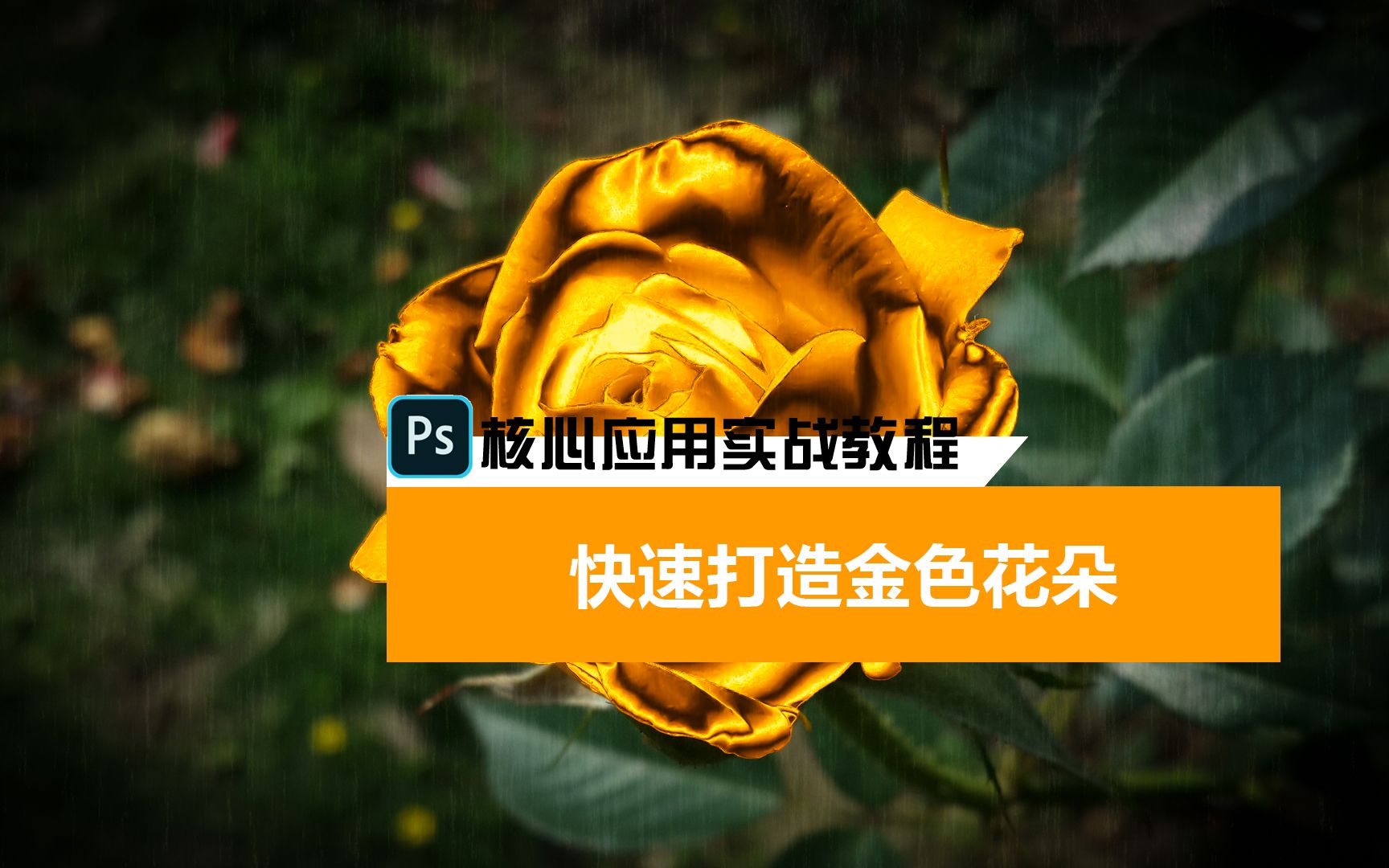 3步打造金色花朵,一起来打卡#PS #教程 #创作灵感