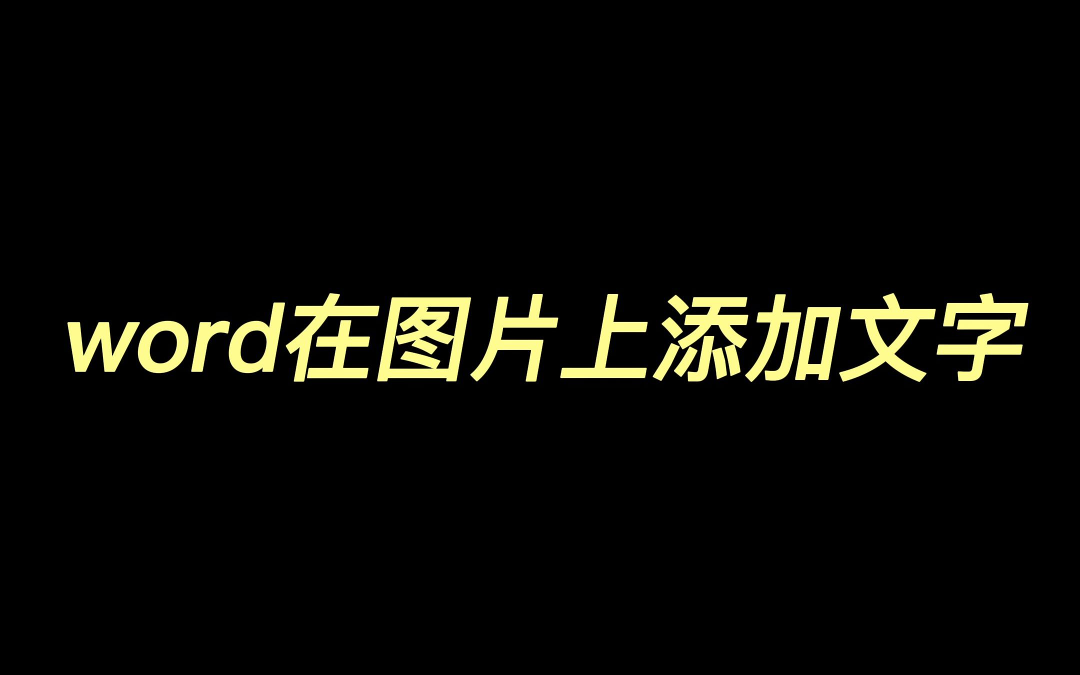 word在图片上添加文字